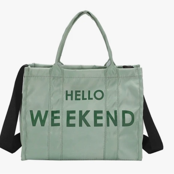 unbranded | Bags | Hello Weekend Nylon Tote Bag | Poshmark